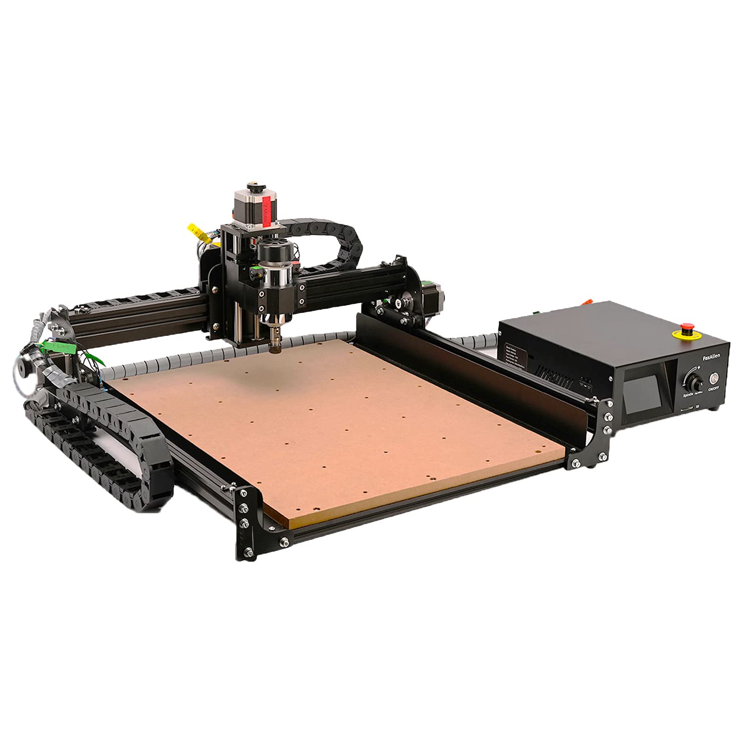 FoxAlien CNC Router Machine 4040-XE, 300W Spindle 3-Axis Engraving Milling Machine for Wood Metal Acrylic MDF Nylon Carving Cutting Arts and Crafts DIY Design, Black