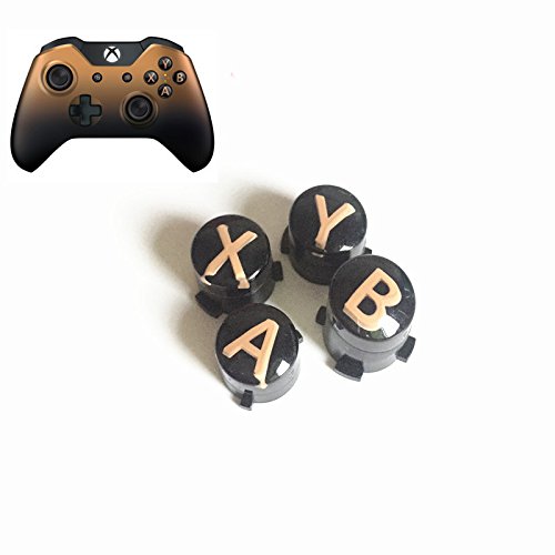 Replacement Bullet Buttons ABXY Mod Kit Levers Joystick for Xbox One S Slim Elite Controller (Bronze Gold)