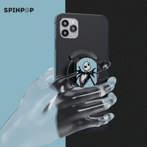 Tim Burtons The Nightmare Before Christmas Jack and Sally Slim Grip for Phone- Ultra Slim Phone Grip Finger Holder with Pop Up Mode Doubles as Phone Stand- Jack Skellington Phone Holder for Hand