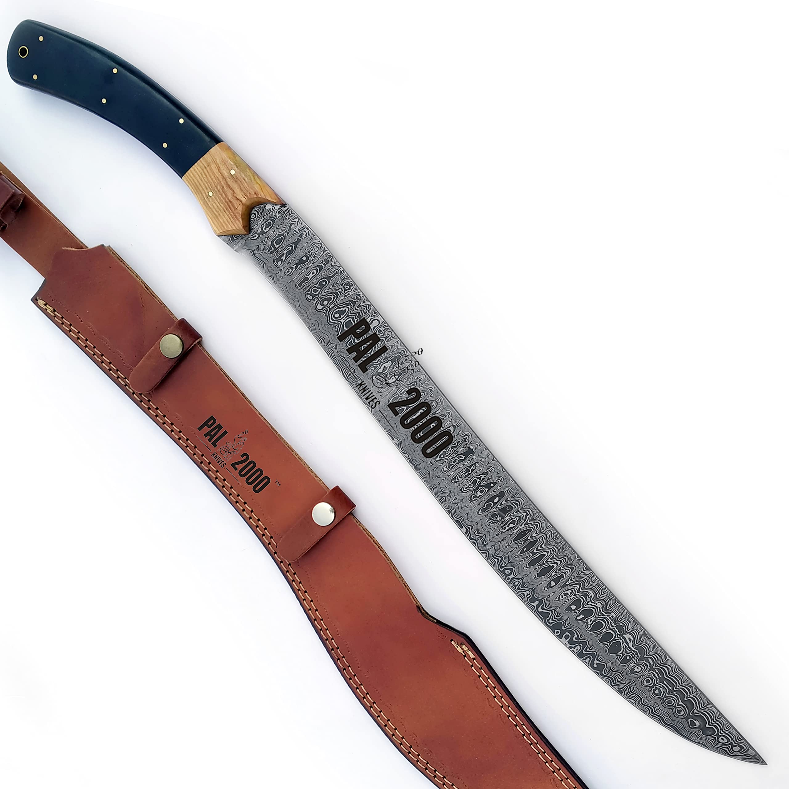 DAM-9985 Full Tang Custom Handmade Damascus Steel 25 Inch Knife Micarta Handle with Sheath