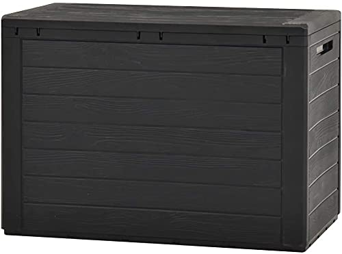 FAMIROSA 50 Gallon Garden Storage Box Outdoor Cushion Deck Patio Storage Chest Storing Pillow Tool Box Blanket Indoor Interior Container 38.7x17.3x21.7inches (38.7x17.3x21.7inches Black)