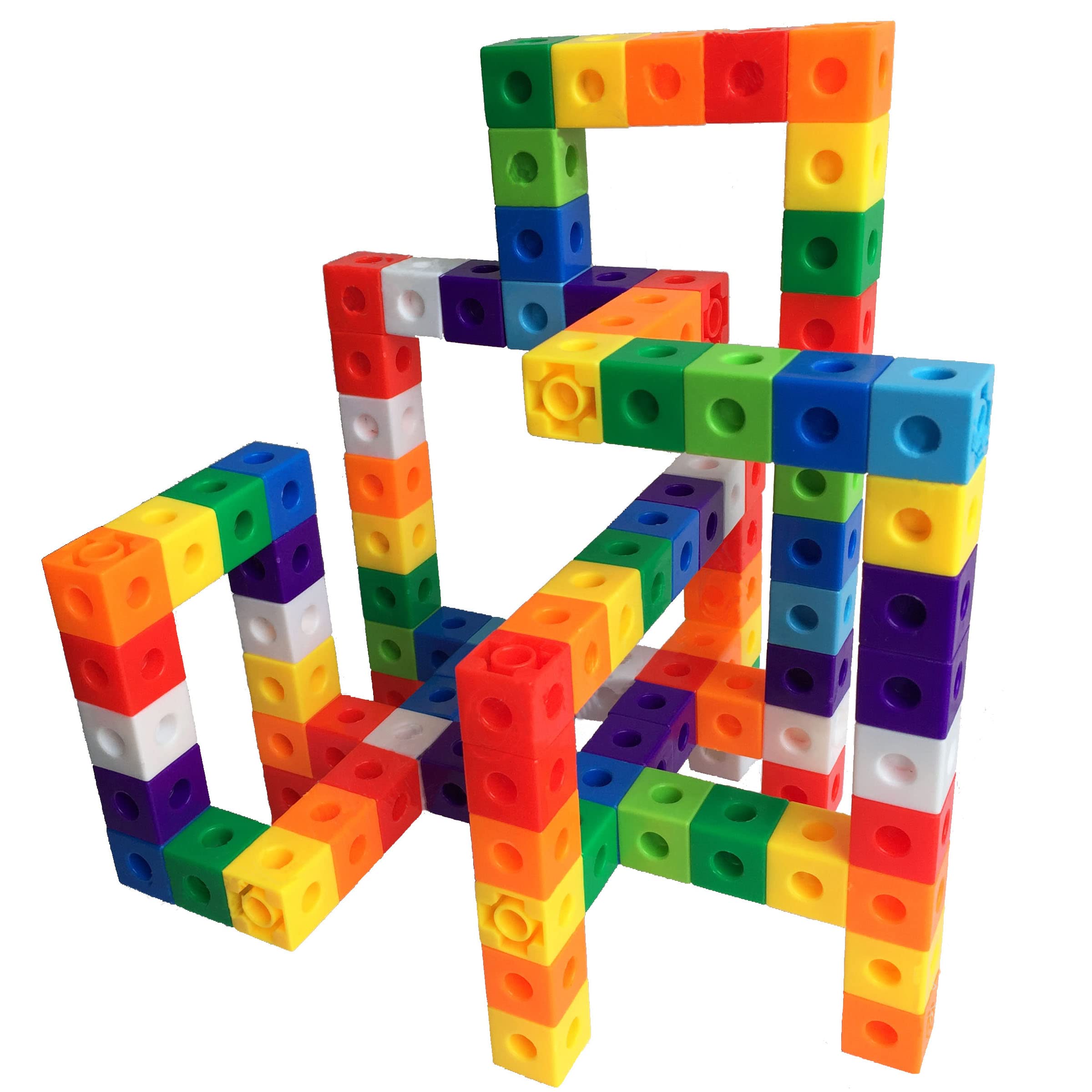 Unlimited Creation Math Link Cubes,100 PCS Counters for Kids Math -Interlocking Manipulatives for Preschool | Educational Number Blocks Toys for Kids,Promote Color Sorting & Math Counting Skills