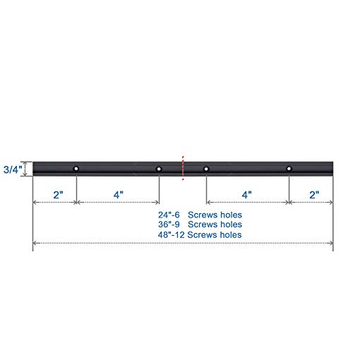 Hot Favorable Aluminum 48" T-Track for Woodworking –Double Cut Profile Universal with Predrilled Mounting Holes -Woodworking and Clamps-Fine Sandblast Black Anodized 4PK