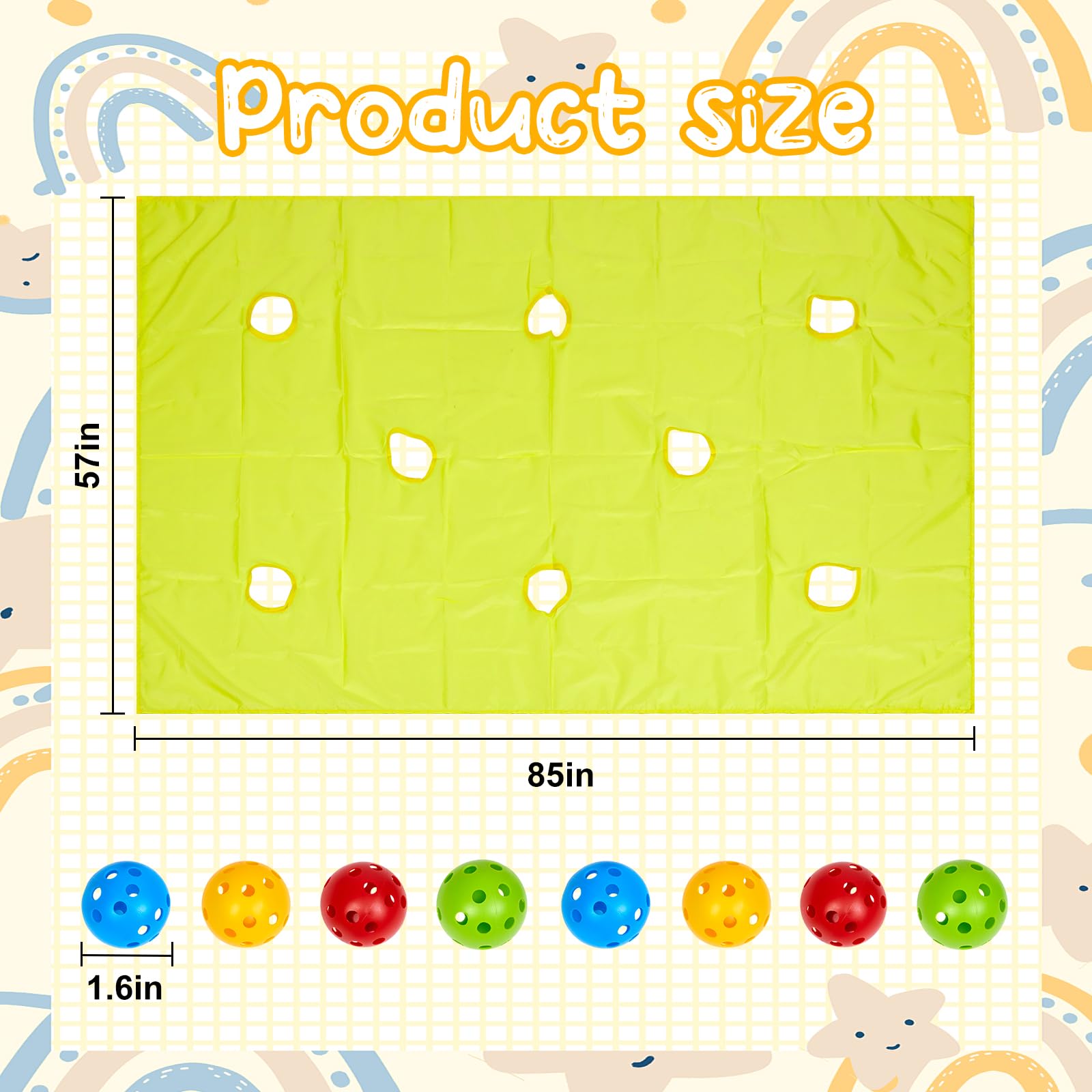 Sonyabecca Hole Tarp Team Building Exercise Activities Games Teamwork Group Learning Fun Playing Yellow,85''Lx57''W