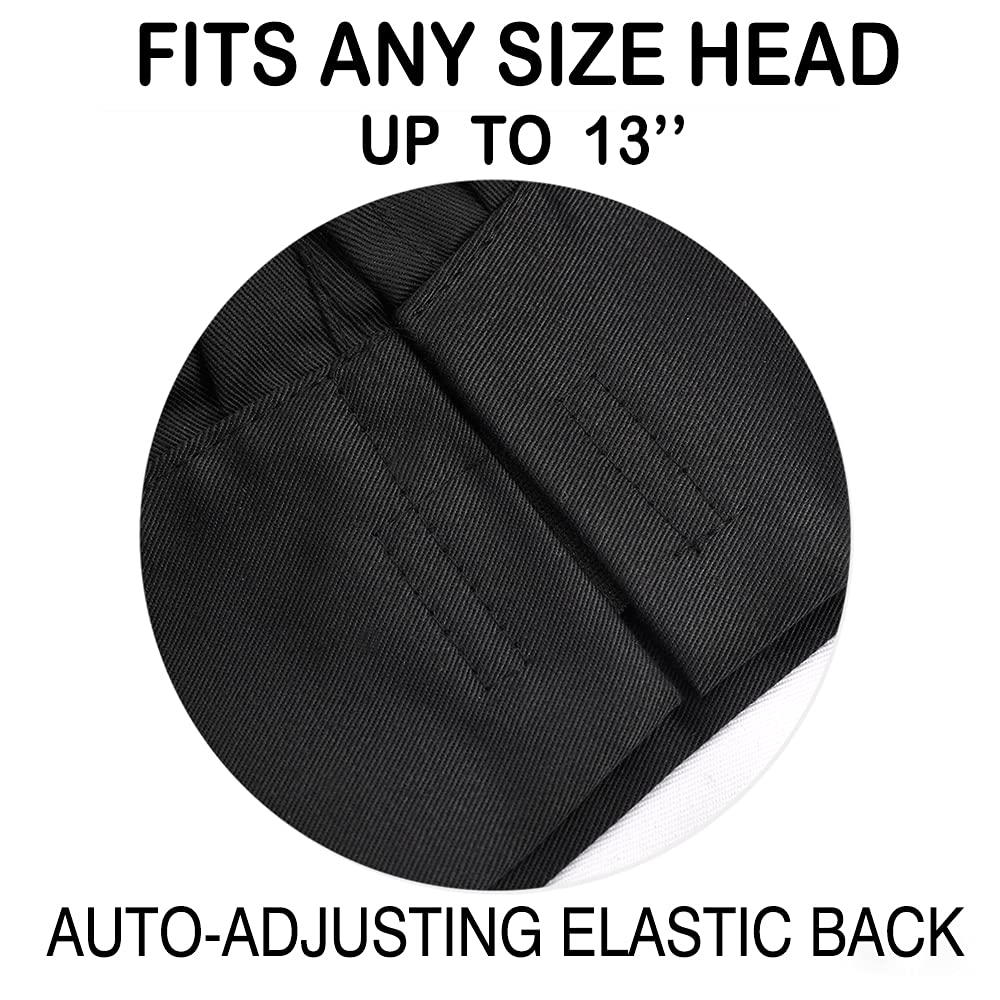 DYJYBMY Never Trust A Skinny Chef, Adult Adjustable Kitchen Cooking Hat with Elastic Band Chef Baker Cap Black, Funny BBQ Chef Hat for Men, Dad, Husband, Barbecue Grill Gift for Men