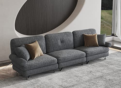 HOMERILLA Sectional Sofa, Modular Sofa, Modern Loveseat Living Room Seater Sofa with Armrest, Sleeper Bed Couch, Easy to Clean Sofa, L-Shape Sofa, 3-Seat Sofa, Dark Grey