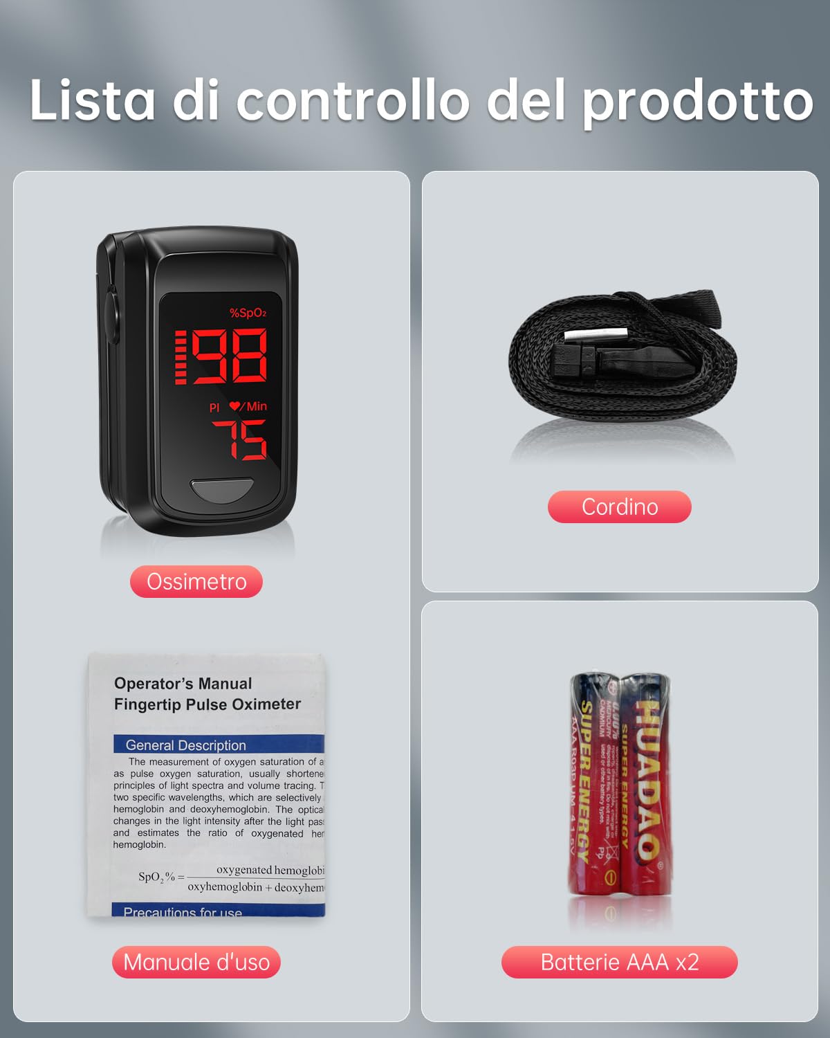 Fingertip Pulse Oximeter- Mini Oximeter Oxygen Saturation Monitor for SpO2/Heart Rate/PI, with Auto Graph Display/Flash Reminder