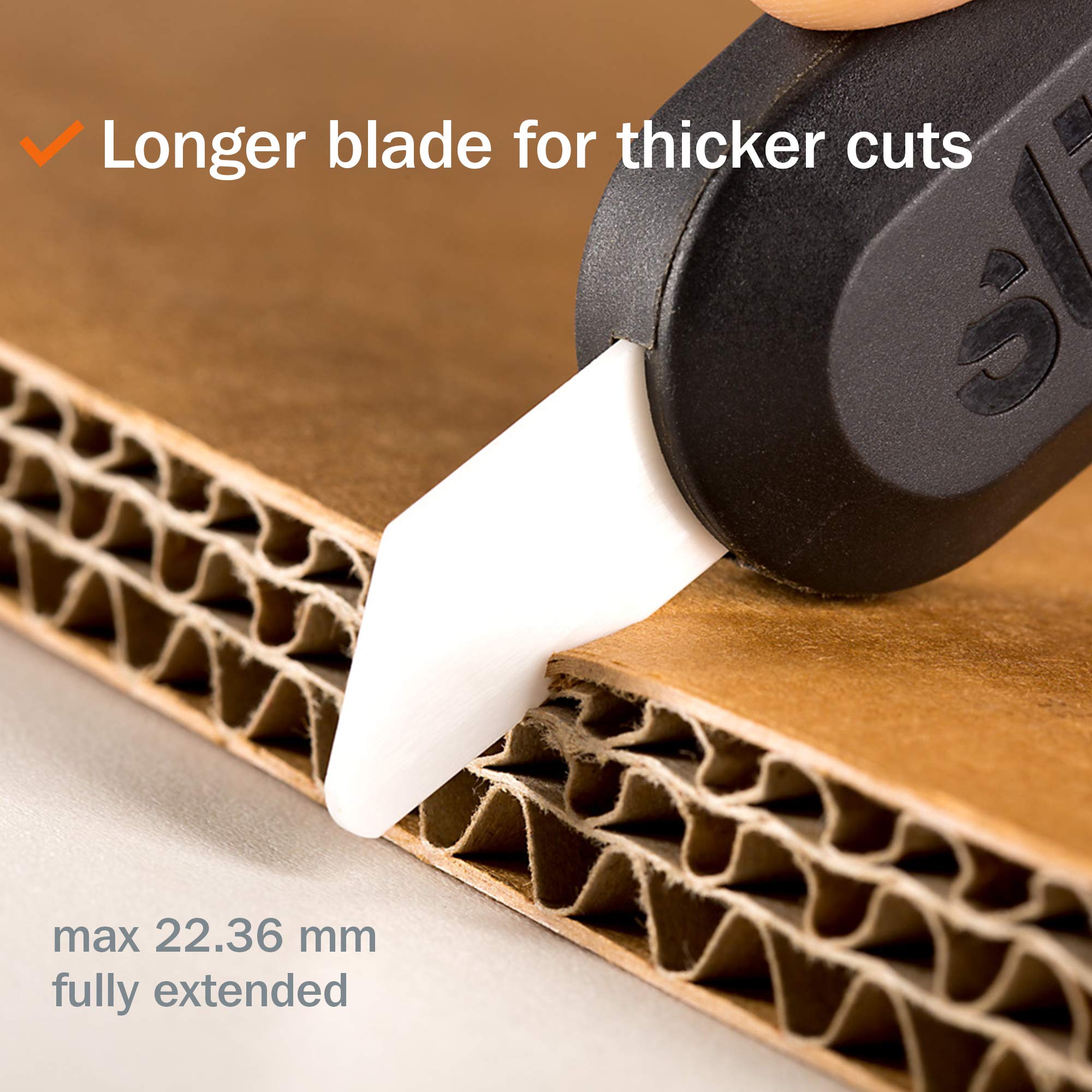 Slice 10526 Rounded Tip Ceramic Replacement Blade with 1" Cutting Depth, Equivalent to 20 Metal Blades (3 Pack), White