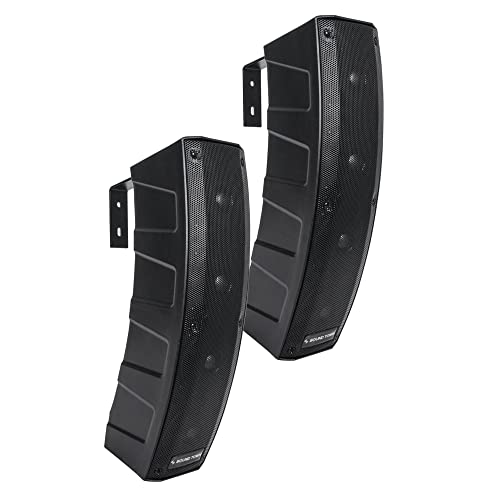 Sound Town 2-Pack 250W Passive Column Array Speakers with 4 X 4” Woofers, Wall-Mount Brackets for Installation, Event, Church, Conference, Lounge, Black (CARPO-V4)
