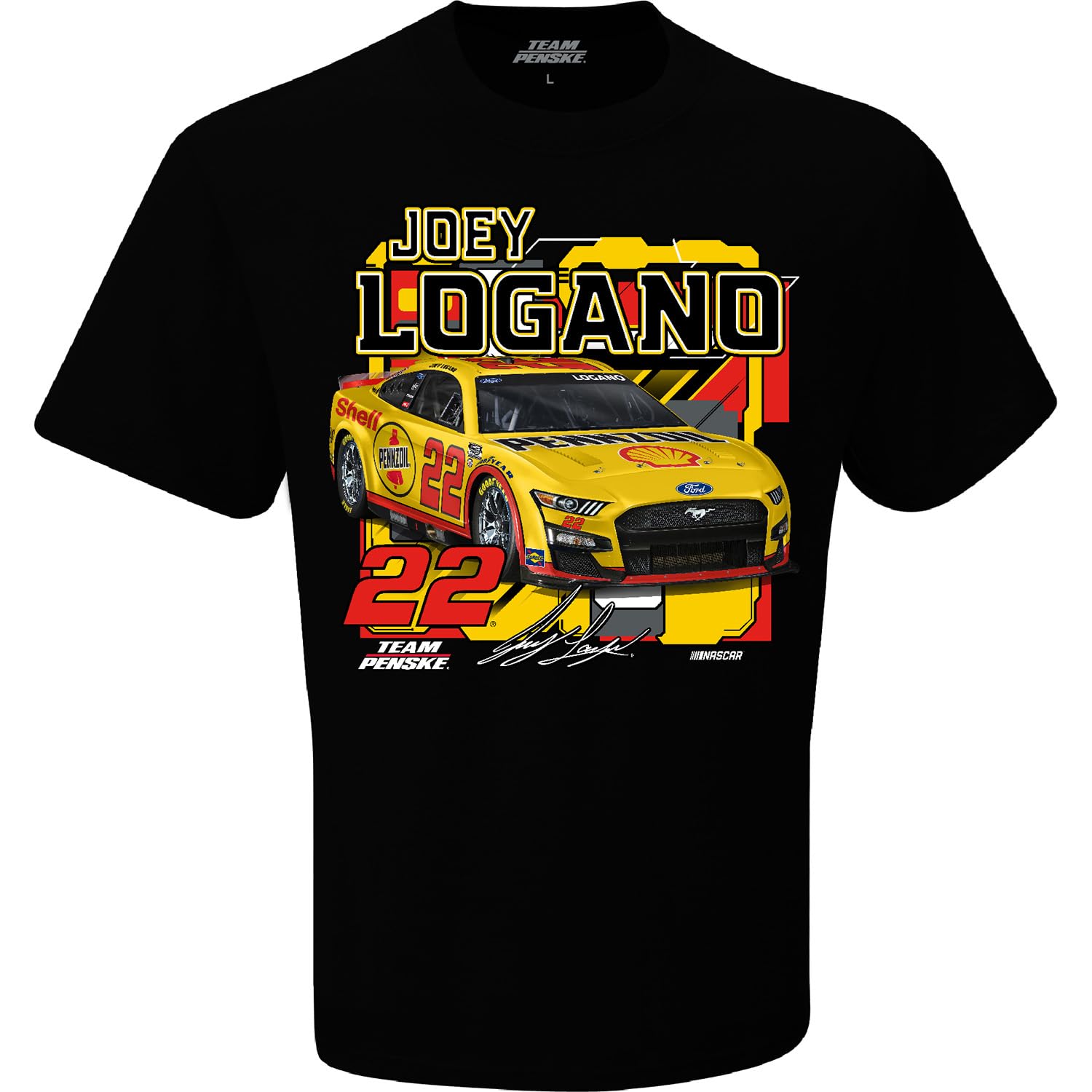 Checkered Flag Sports Joey Logano Shell Pennzoil Draft T-Shirt Black (as1, Alpha, xx_l, Regular, Regular)
