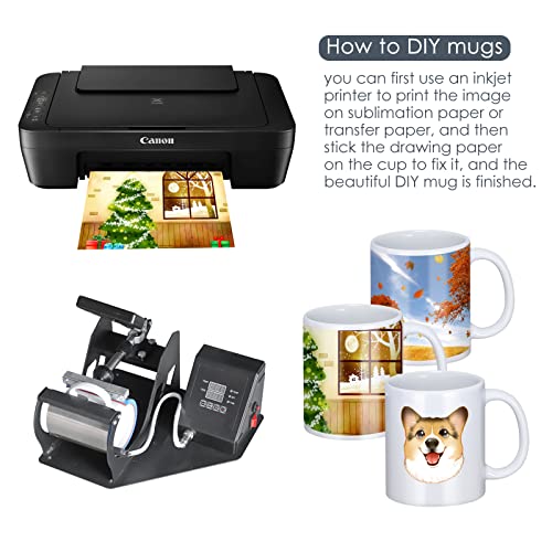 Sublimation Mugs, Yephets 12Pcs Coffee Mugs Blank White Ceramic Coffee Mug Set Sublimation Cups 11 oz Christmas Coffee Mug for Hot Chocolate Latte Tea Milk DIY Products