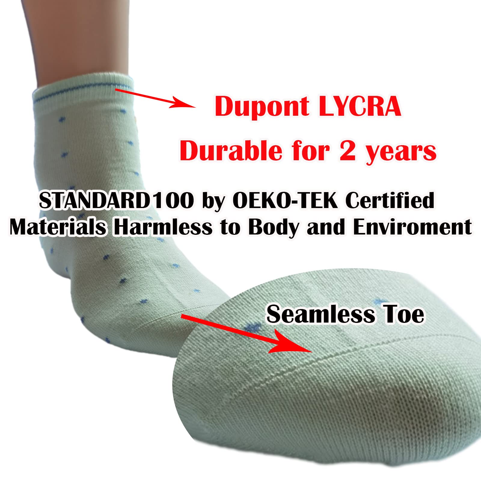 Deluden 2 Years Lifespan Seamless Toe Girls Socks (scan0150-1)