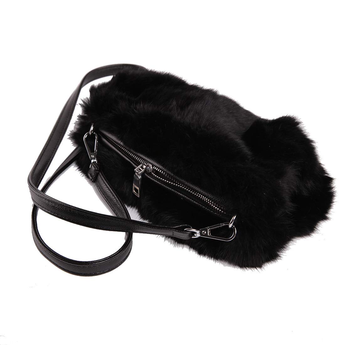 URSFUR Women Warm Hand Muff Genuine Rabbit Bag Purse Winter Hand Warmer