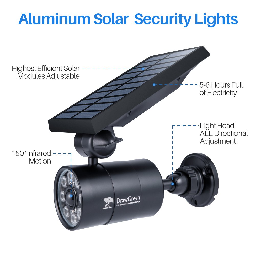Solar Motion Lights Outdoor 1400-Lumen LED Spotlight 9-Watt(130W Equ.) Solar Flood Security Lights for Garden Driveway Patio Yard Path Porch Deck, 100-Week 100% Free Replacement