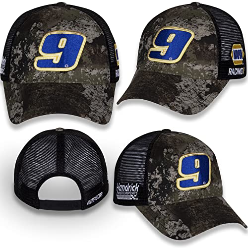 Checkered Flag Sports 2023 Chase Elliott Camo Hat - NASCAR Adjustable Automotive Racing Mesh Baseball Cap