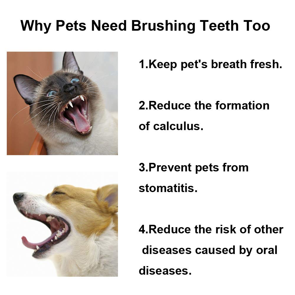 KnocKconK Extra Soft Small Dog Toothbrush Kit, Cat Dental Toothbrush Silicone, Easy to Handle Teeth Cleaning Head, Pet Deep Clean Dense Brush, Safe and Effective Oral Care, Brush Away Breath, 2 Pack