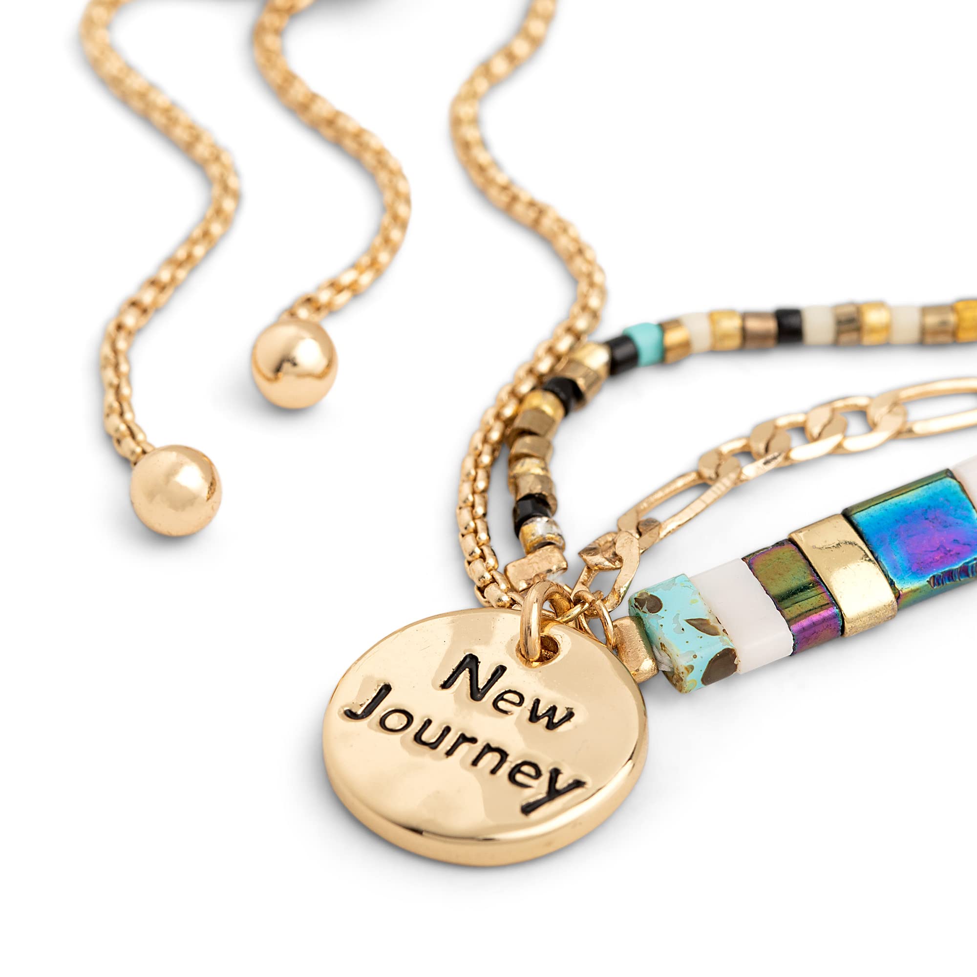 DEMDACO New Journey Gold Tone One Size Fits Most Brass Your Journey Tile Bracelet