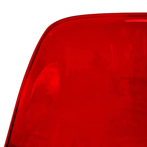 LeisureMod Dover Molded Side Chair with Acrylic Legs Set of 4 Transparent Red