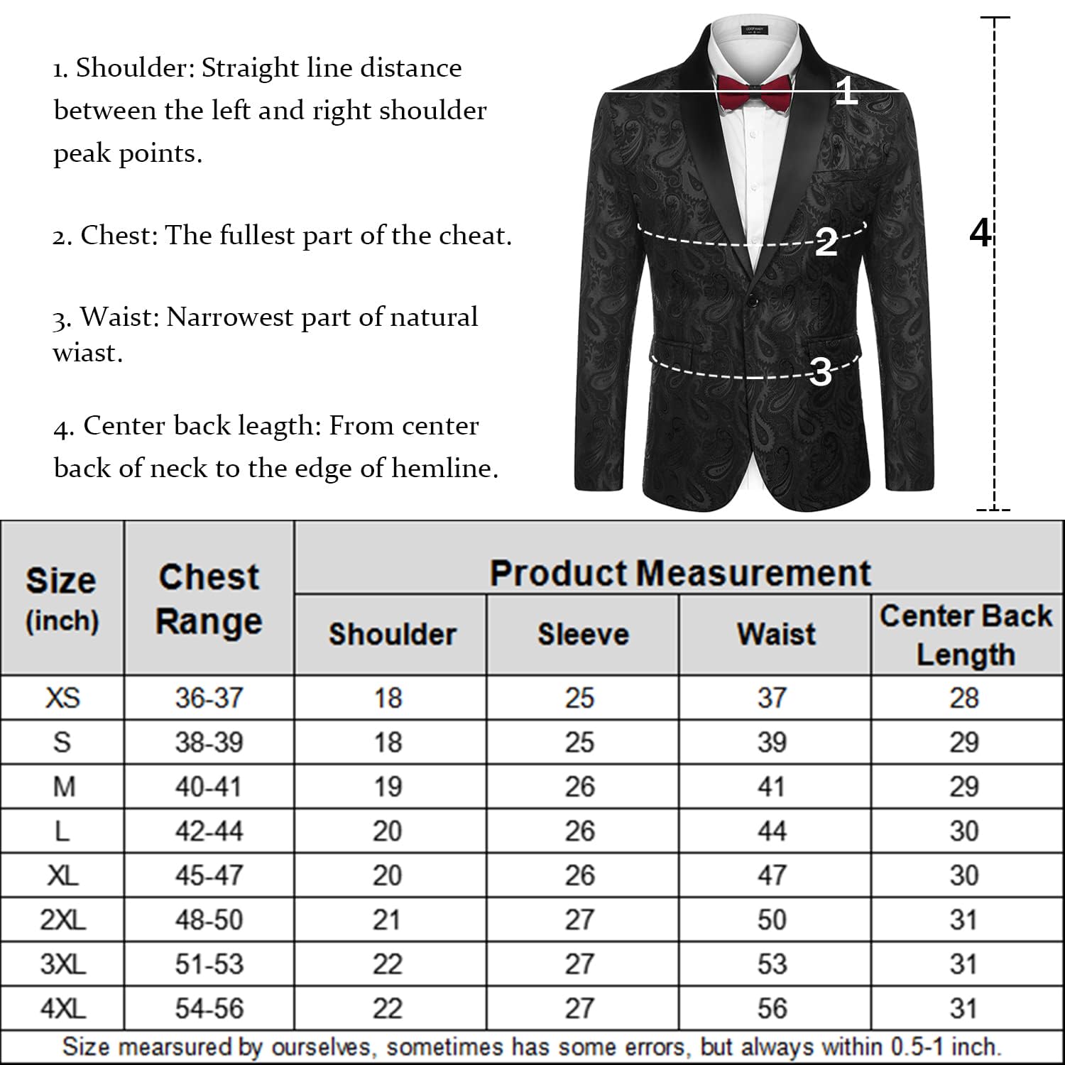 COOFANDY Mens Floral Tuxedo Jacket Paisley Shawl Lapel Suit Blazer Jacket for Dinner,Prom,Wedding Wine Red