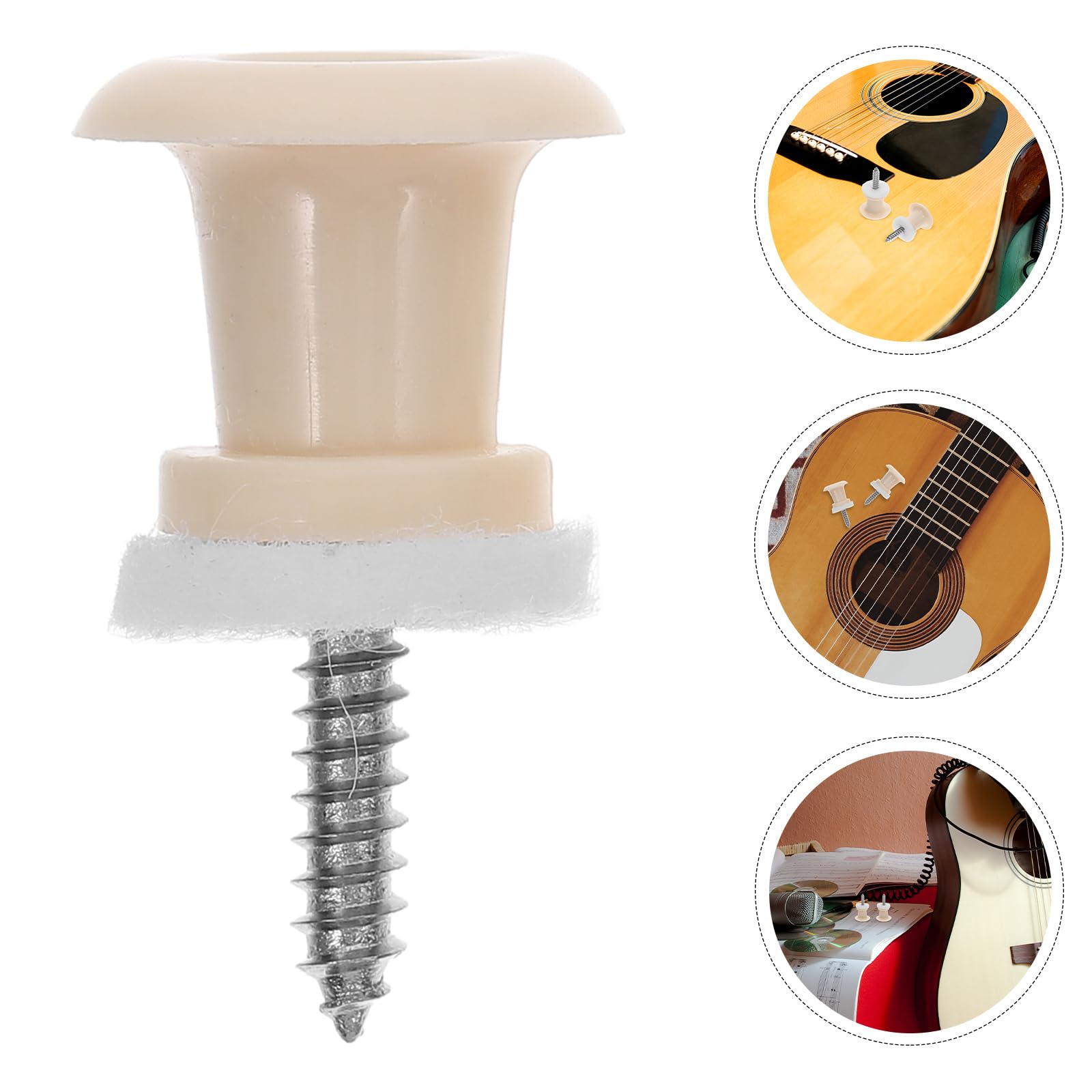 SUPVOX 2pcs Guitar Strap Lock Buttons Mushroom Head Non Slip for Electric Acoustic Guitar Bass Parts Accessories ()