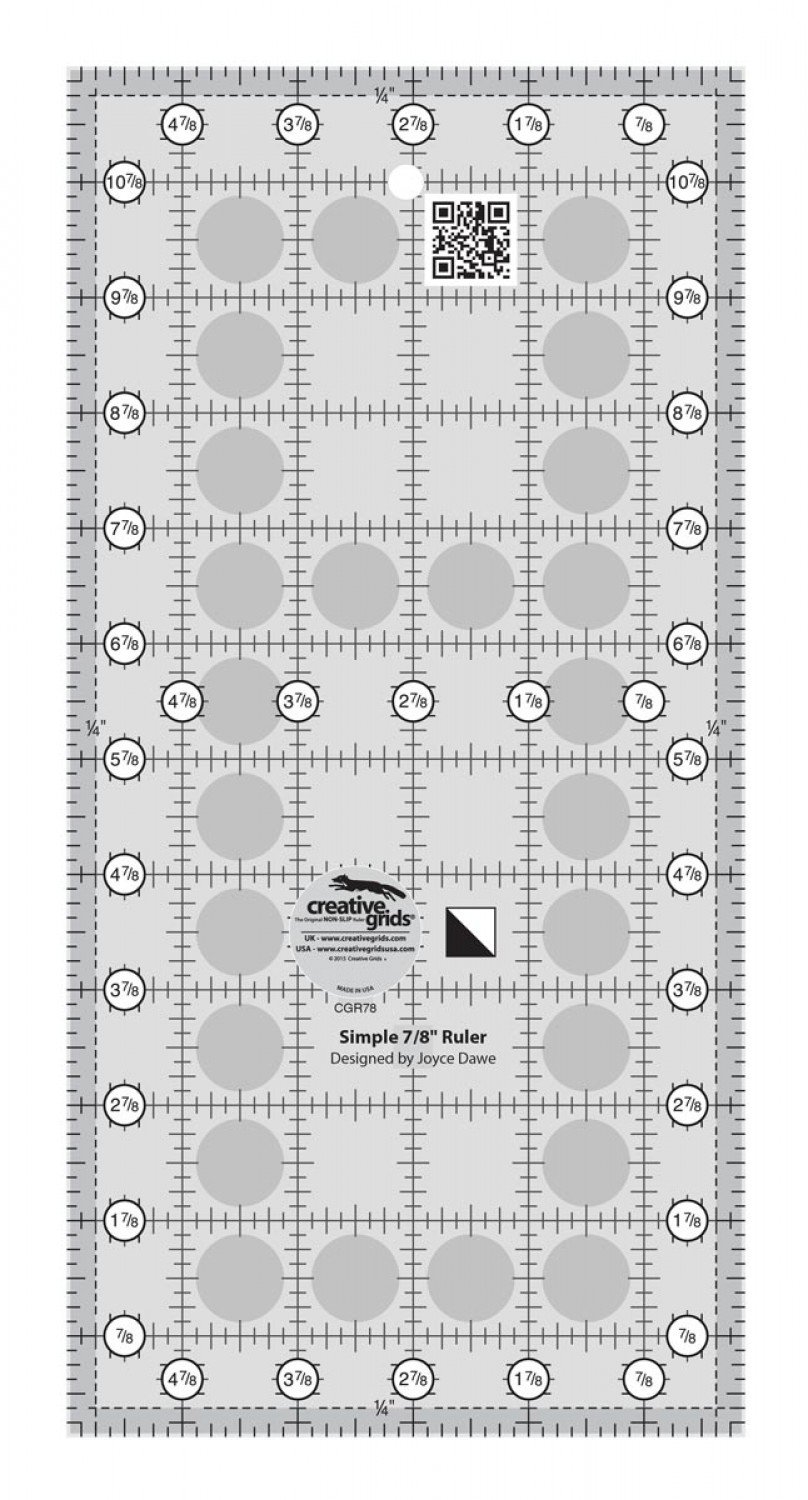 Creative Grids Simple 7/8 Triangle Maker Quilt Ruler - CGR78
