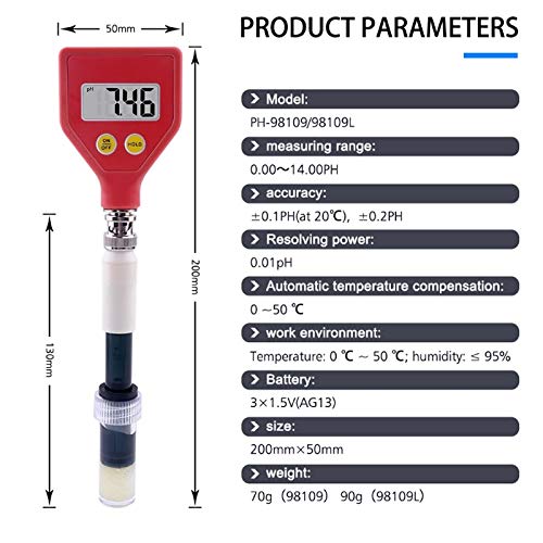 GHGHF Professional Skin PH Tester for Beauty& Surface pH for Soil,Leather, Paper, Emulsion