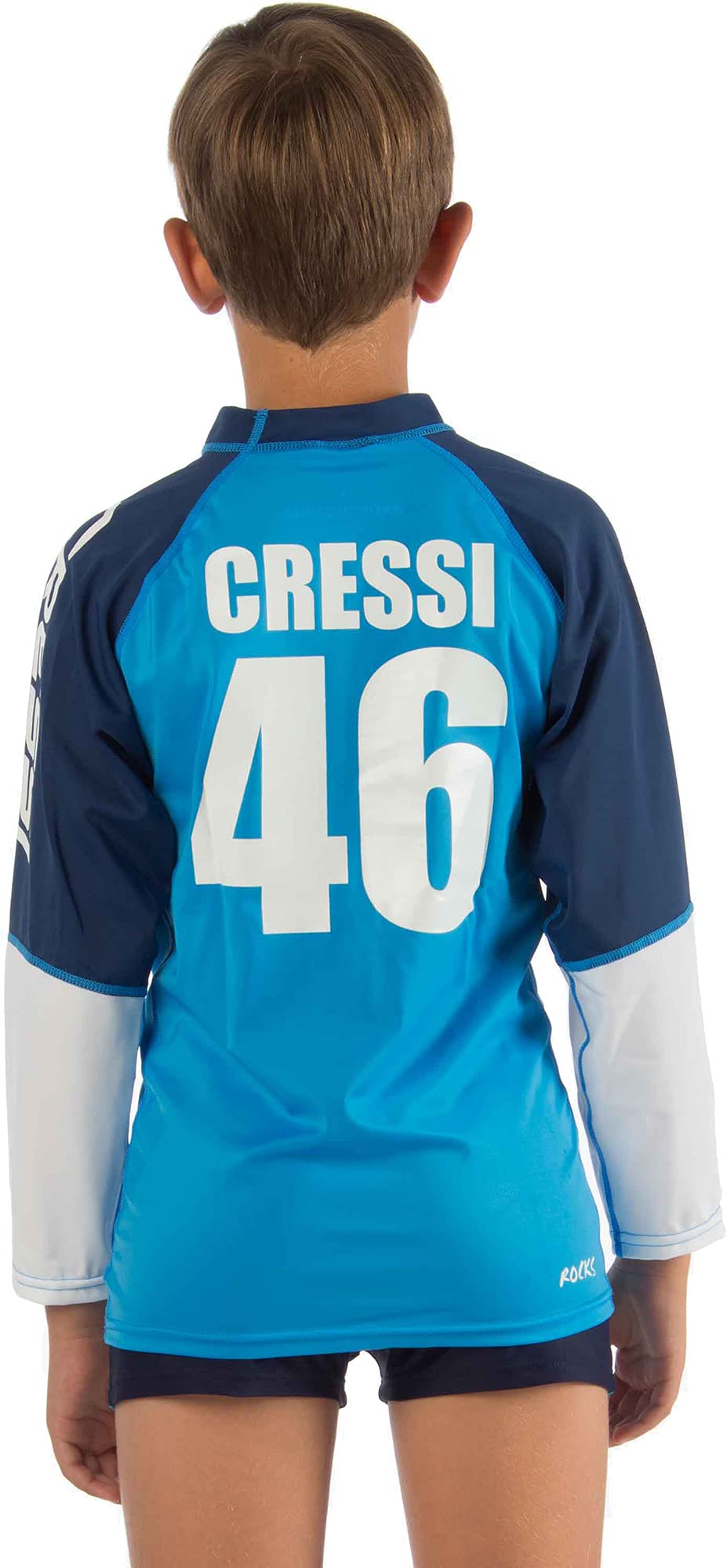 Cressi boys Long Sleeve Rash Guards, Blue, XL 14 15 years US