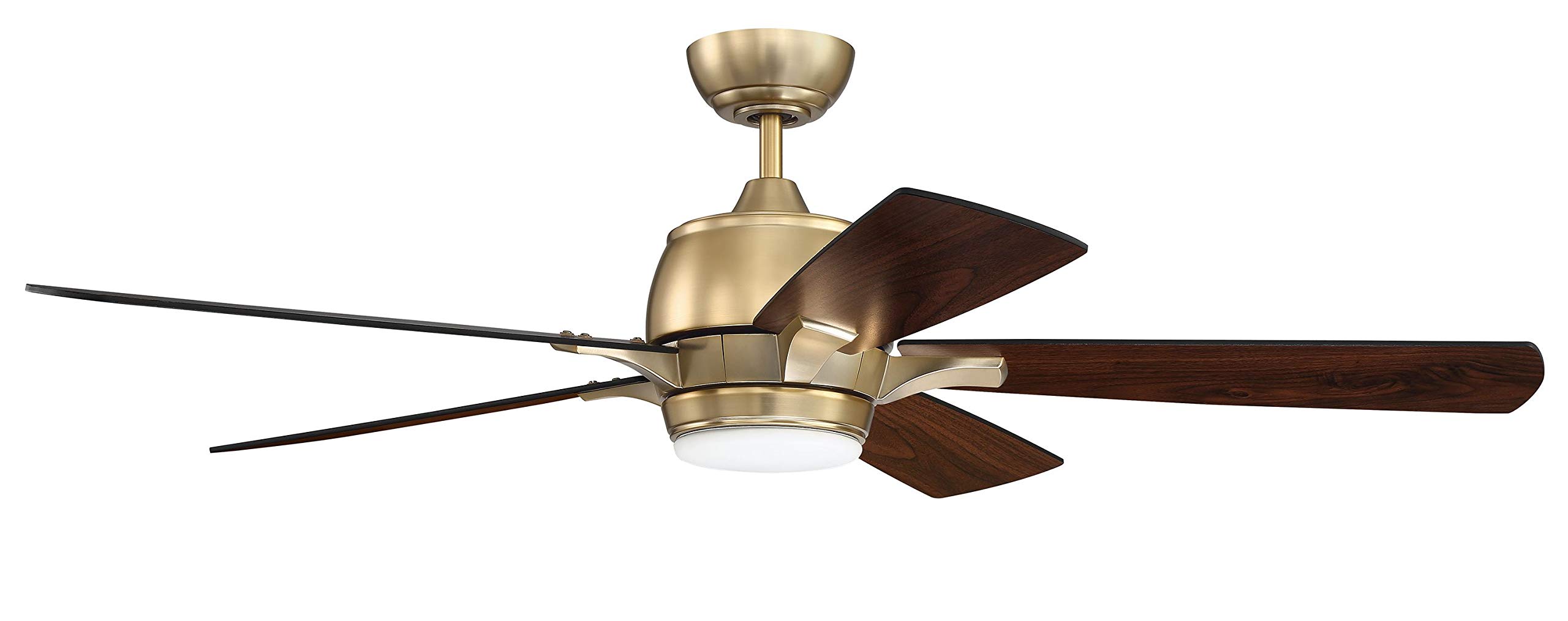 Craftmade STE52SB5-UCI Stellar 52" Ceiling Fan with LED Light and Remote, 5 Blades, Satin Brass