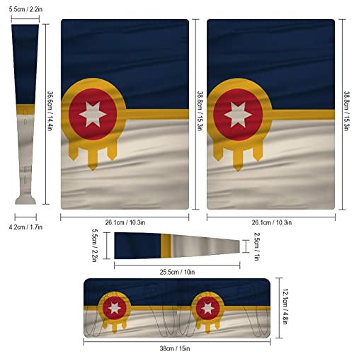Flag of Tulsa Full Protective Skin Cover Design Wrap Decal Sticker Compatible with PS5 Digital Edition Console and Controller