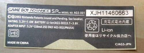 Replacement Sticker Label Tag Marking Sticker AGS-001 for Game Boy Advance SP GBA SP