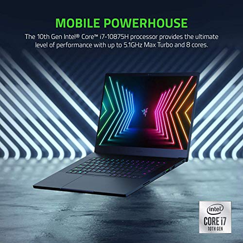 Razer Blade 15 Advanced Gaming Laptop 2021: Intel Core i7-10875H 8-Core, NVIDIA GeForce RTX 3070, 15.6β 360Hz Full HD, 16GB RAM, 1TB SSD Thunderbolt 3 (Renewed)