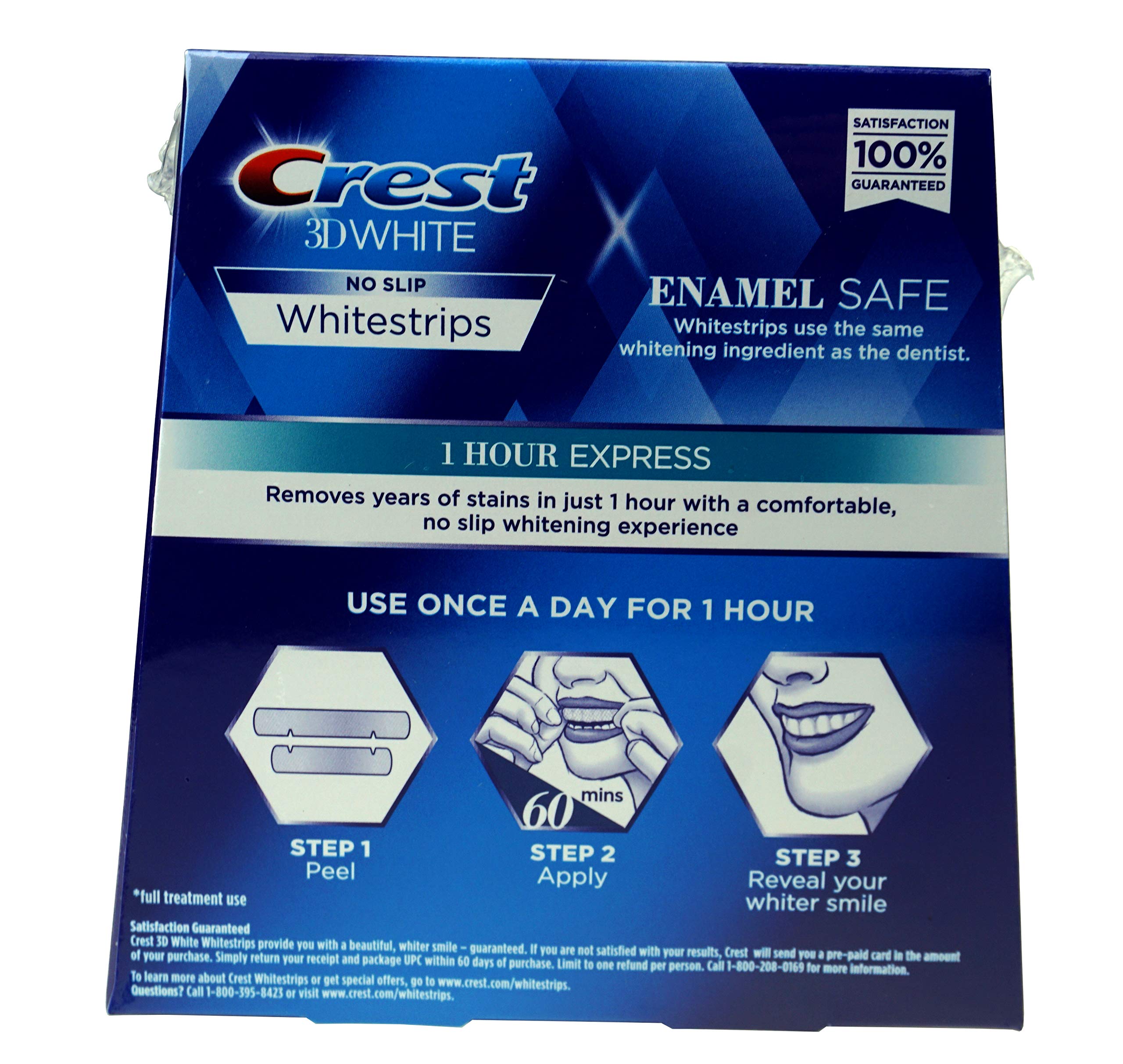 Crest 3d White 1-Hour Express Teeth Whitening Kit, 8 Strips (4 treatments)