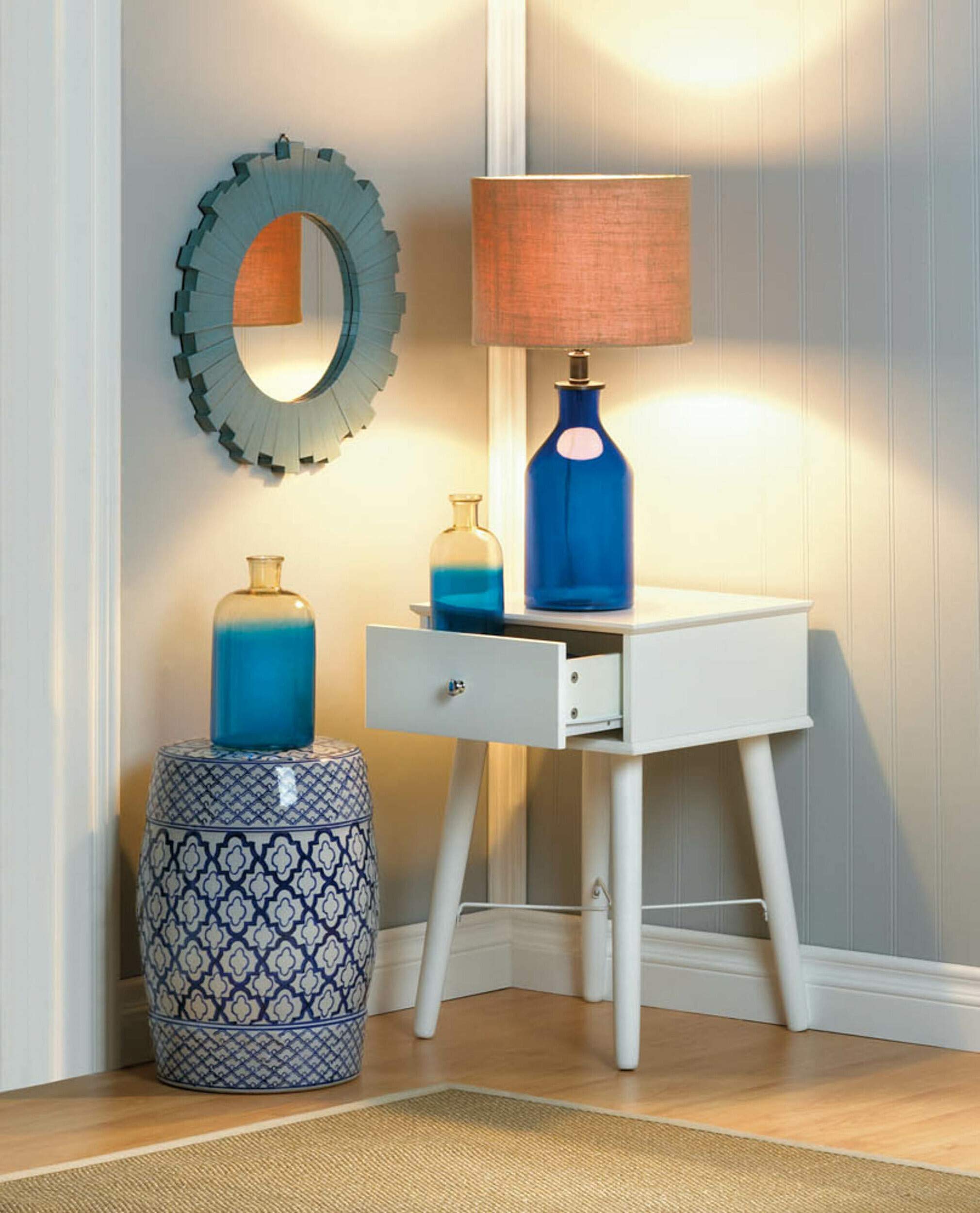 Koehler 10017922 Accent Plus Blue and White Ceramic Decorative Stool
