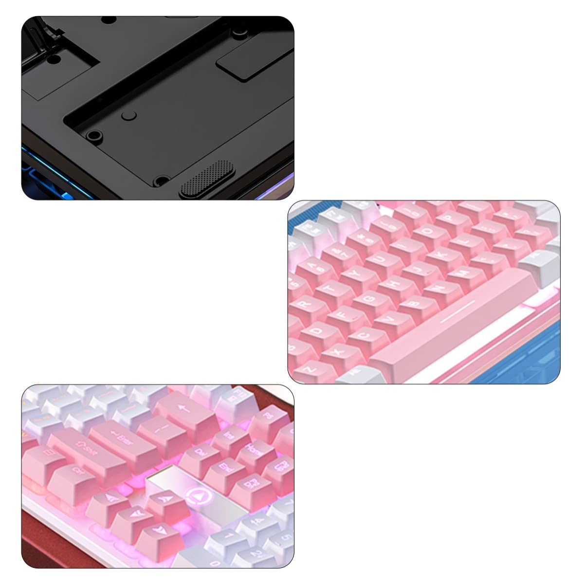 SOLUSTRE 104 Hardware Ultra Compact Keyboard Mechanical Electronic RGB Keyboard Private Model Computer Wired Keyboard USB Wired Keyboard Wired k500 Accessories Mechanical Feel Shine abs