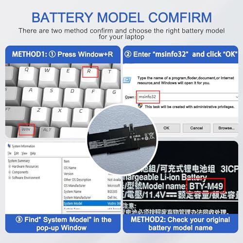JOTACT BTY-M49 11.55V 84.08Wh 3- Cell Laptop Battery Compatible with MSI Prestige 14 A10SC A10SC-009 A10RB B10MW-017US MS-14C2 A11SCX Summit E14 A11SCS A11SCST 14 B4M MS-14DK B10RAS B11SB Series
