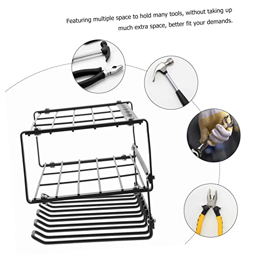 IMIKEYA Electric Drill Storage Rack Electric Tool Electrical Tools Garage Organizer Heavy Duty Shelves Power Screwdriver Cordless Power Tools Cordless Drills Drill Rack Carbon Steel Black