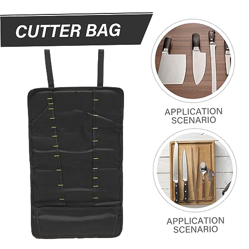 IMIKEYA Knife Bag Chef Tools Protector Portable Pouch Knives Accessory Pouch Holders Para Guardar Travel Chef Knife Case Carrier Cases for Collections Knives Pouch Pen Black Oxford Cloth