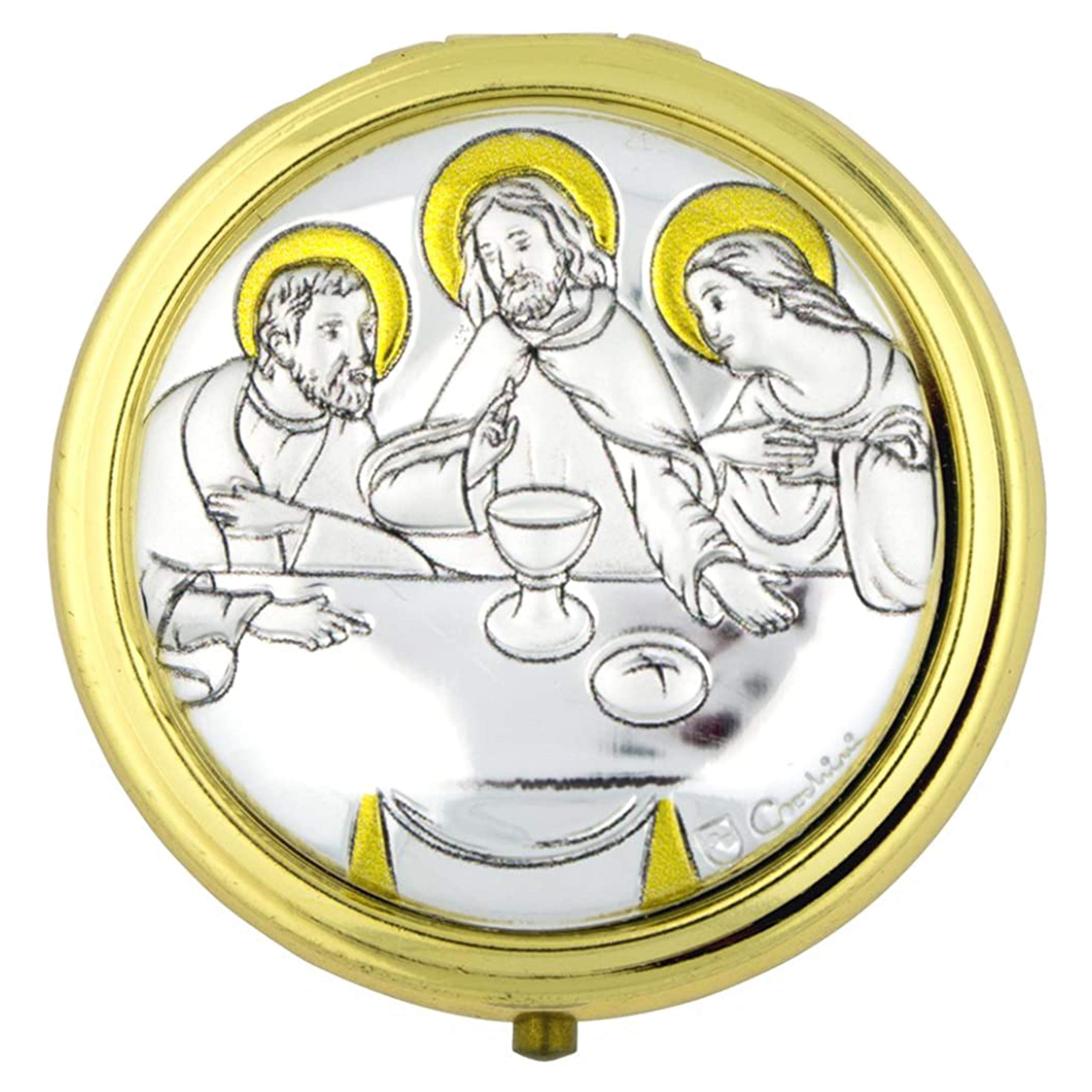 Venerare Genuine Leather Burse with Pyx (Small Pyx (6-Host Capacity), JHS First Communion)