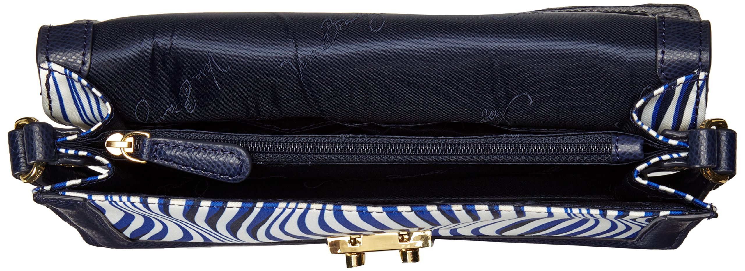 Vera Bradley Women's Faux Leather Tess Crossbody Purse, Wavy Stripe Navy, One Size