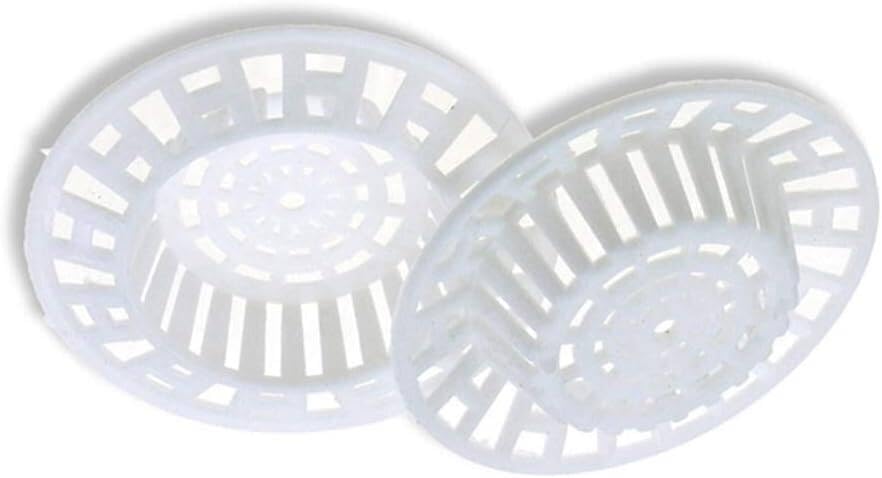 Kitchen Sink Filter Reusable Plastic Bath Sink Strainer Set 7 cm Pack of 2 White