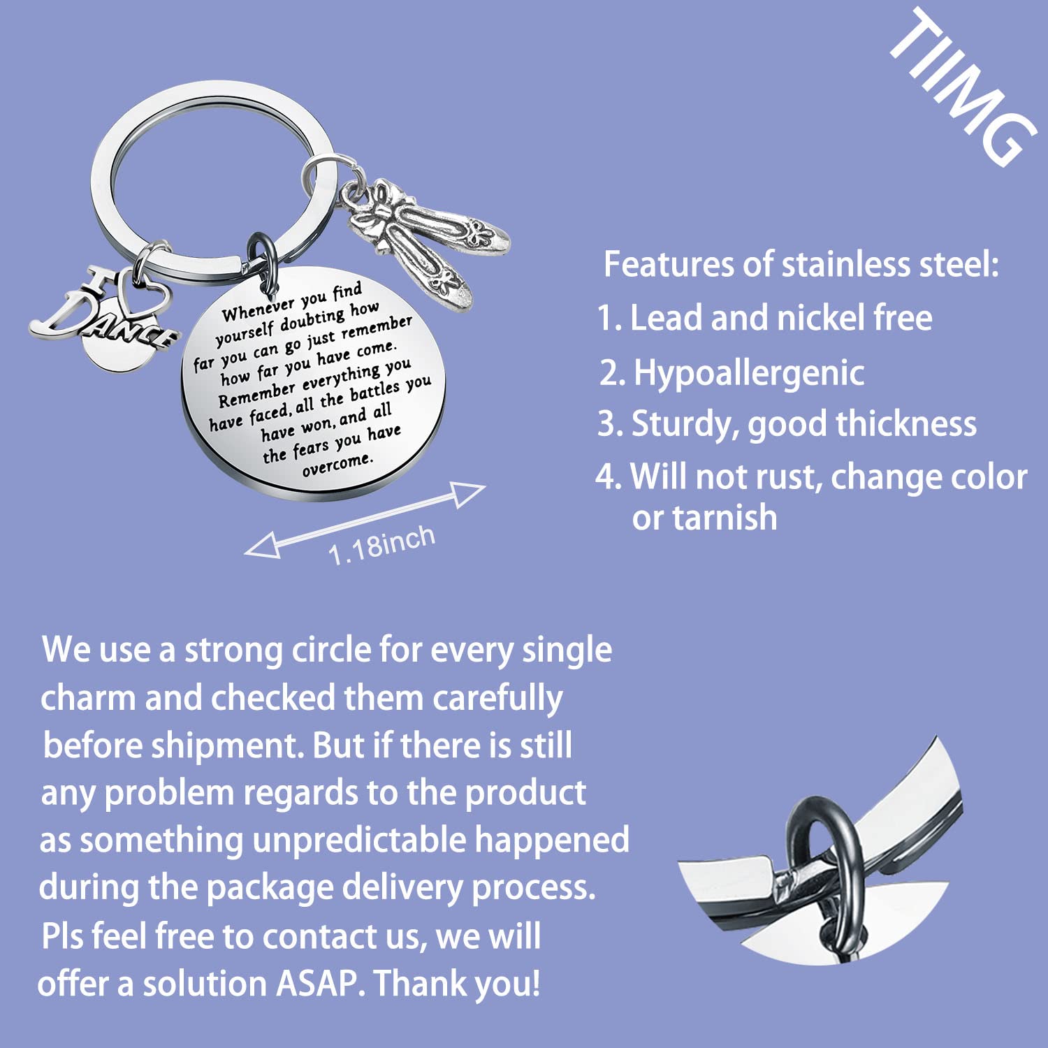 Encouragement Gifts Dancer Keychain Dance Themed Jewelry Dance Team Gift (Dancer whenever)