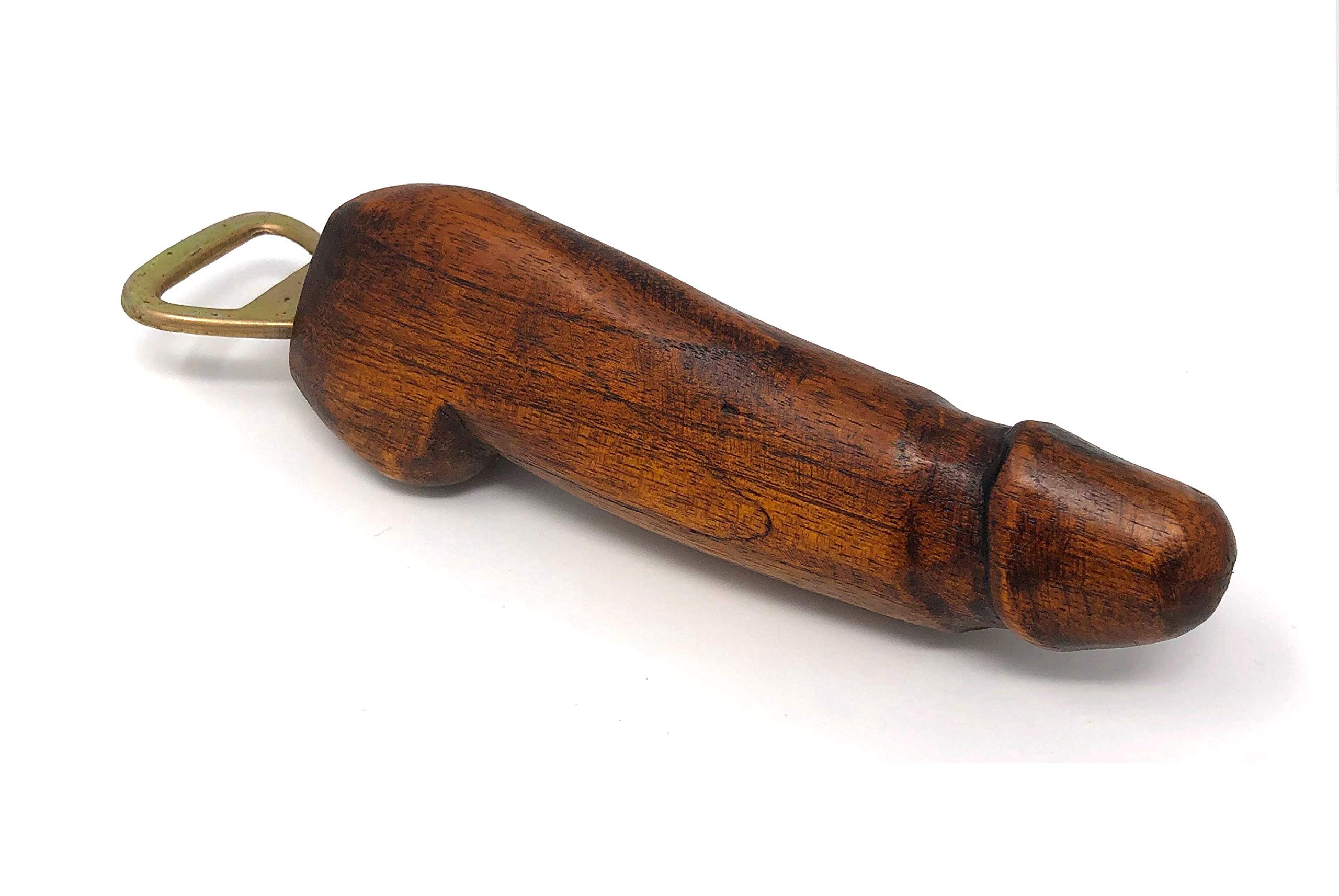 Fun Product's Hand-Carved Wooden Penis Bottle Opener (Pink Brown) - Perfect Novelty Gift for Parties and Birthdays