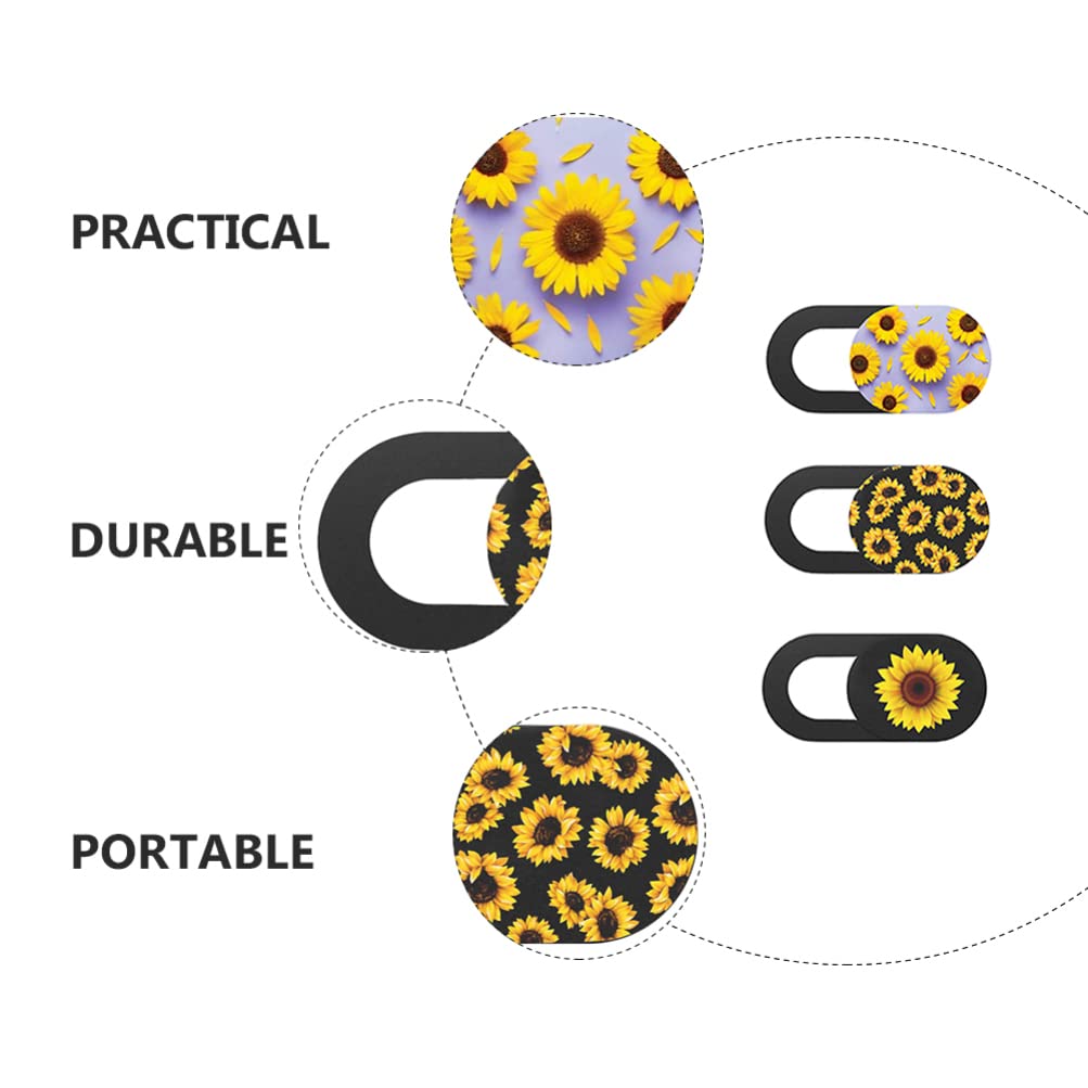 SOLUSTRE 9 pcs Camera Cover Smartphone Lens Cover Webcam Cover Privacy Cover Webcam Lens Cover Tablet Camera lid Webcam lid Webcam Slider tableta con pantalla tabletd Sunflower Computer abs