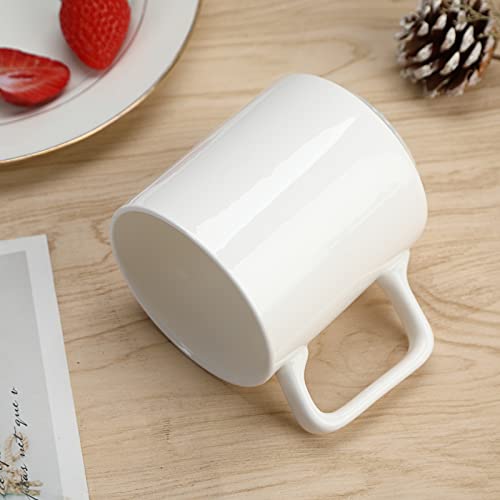 FunIdea Fine Bone Ceramic Coffee Mug with Handles for Hot Beverages Coffee Cappuccino Latte Cocoa Tea Perfect for Home (15oz)