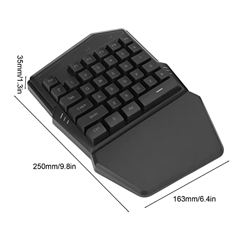FECAMOS Gaming Half Keypad Mouse, Glowing Customized RGB Backlight One Hand Keyboard Mouse Combo for Tablets