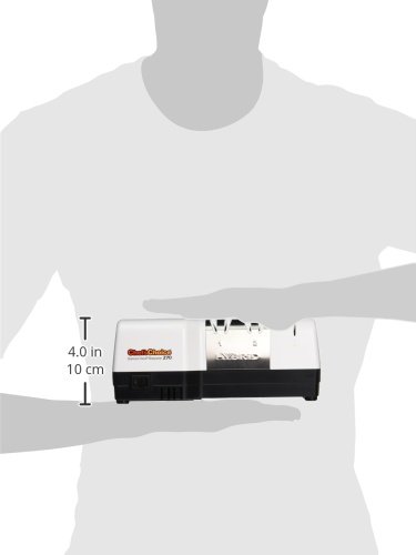 Chef's Choice Hybrid Diamond Hone Knife Combines Electric and Manual Sharpening for Straight and Serrated 20-Degree Knives, 3-Stage, White