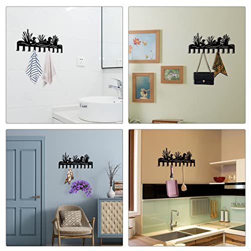 SUPERDANT Duck Reed Key Hook Animal Wall Hooks Decorative Hooks Wall Mounted Hook Hangers Iron Hook Coat Rack Wall Mounted with 10 Hooks for Hanging Key Wall Hooks Hats Black