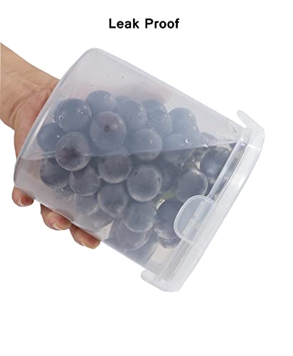 TIAN CHEN Reusable Soup Container with Lid Refrigerator, 2pcs Airtight Round Pickle Jar, Tall Bread Proofing Box, Commercial Storage Bulk Food Organization, Leak Proof, BPA Free (1pcs 50oz,1pcs 109oz)