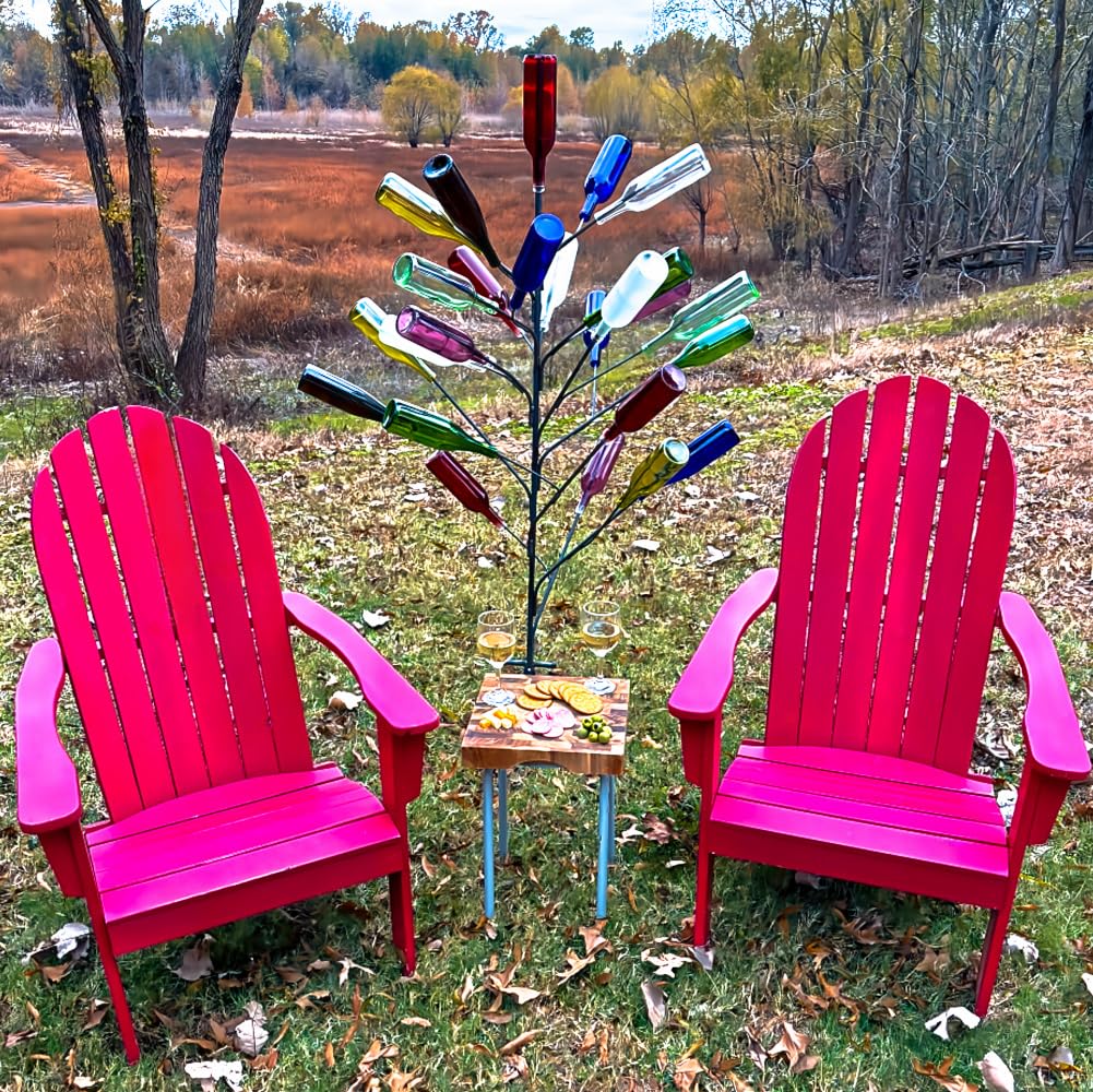 The Big Daddy Bottle Tree | Outside Yard Garden Decor | No Assembly Required | Displays 25 Bottles | 5 ft (60") Tall | Heavy Duty Welded Solid Raw Steel | Unpainted | Made in Mississippi USA