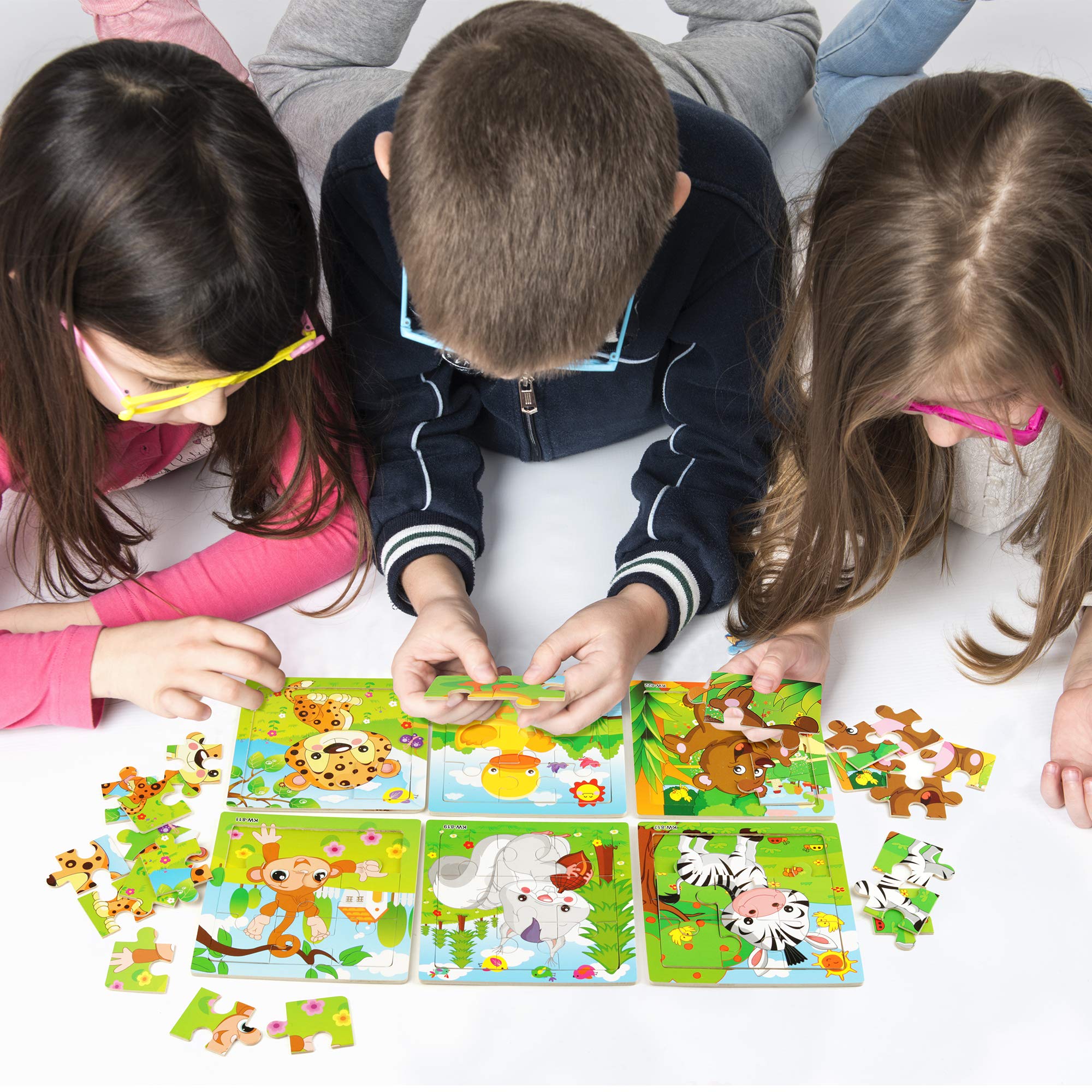 SYNARRY 48 Pieces Solar System Puzzles for Kids Ages 3-5, Planet Wooden Jigsaw Puzzles for Kids, Rocket Space Floor Puzzles with Storage Tray, Educational Learning Toys Gift Game for Boys Girls